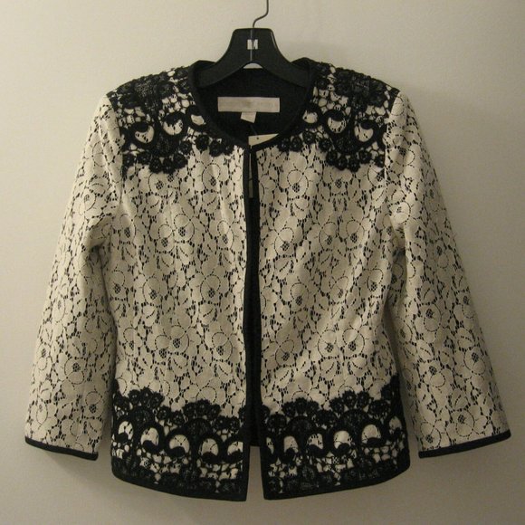 Boston Proper | Jackets & Coats | Boston Proper Chic Black Off White ...
